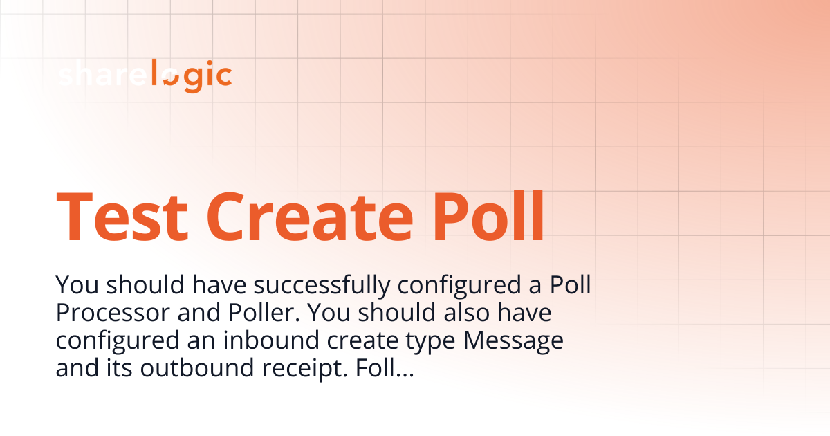 Test Create Poll | 3.1 | Unifi Documentation