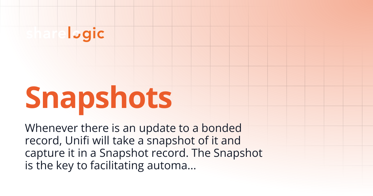 Snapshots | 3.1 | Unifi Documentation