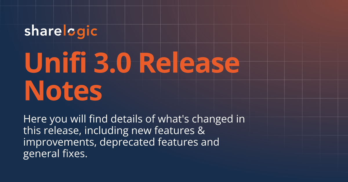 Unifi 3.0 Release Notes | Unifi Documentation